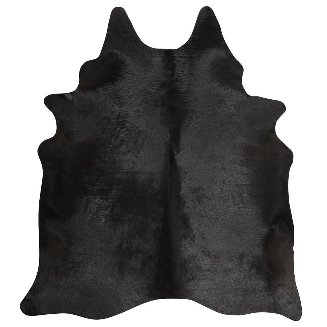 Black Brazilian Cowhide Rug: Large , Natural Suede Leather | eCowhides