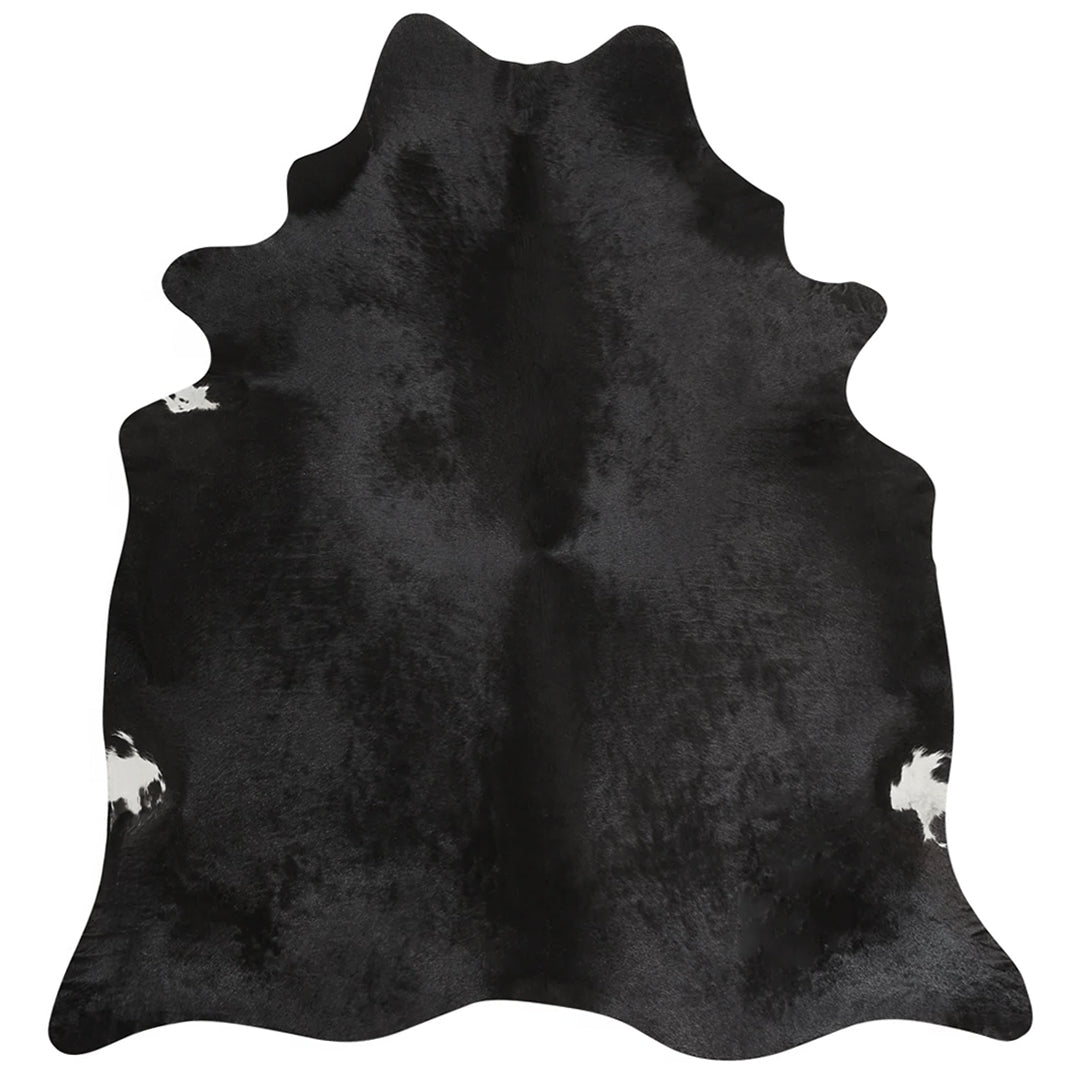 Black Brazilian Cowhide Rug: Large , Natural Suede Leather | eCowhides