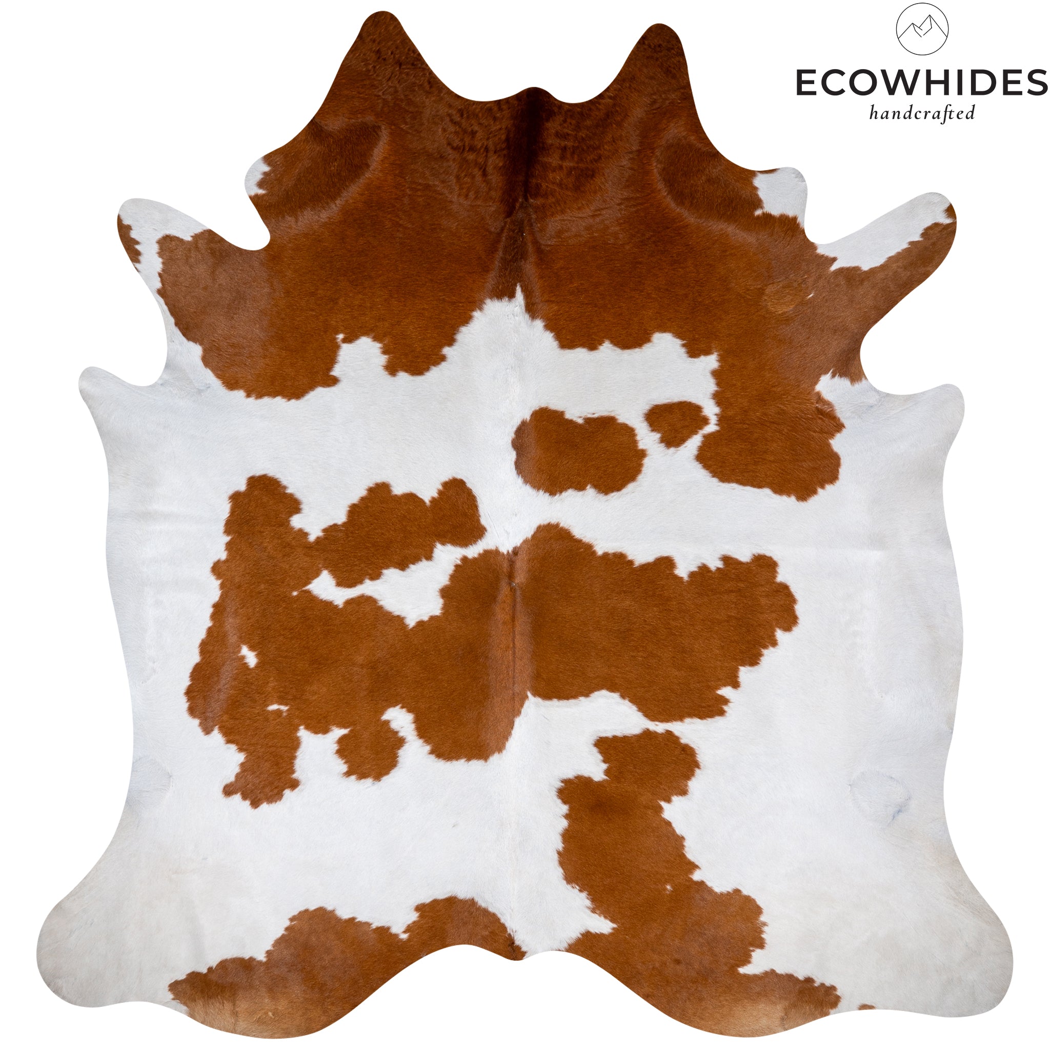 Brown And White Cowhide Rug , Natural Suede Leather | eCowhides