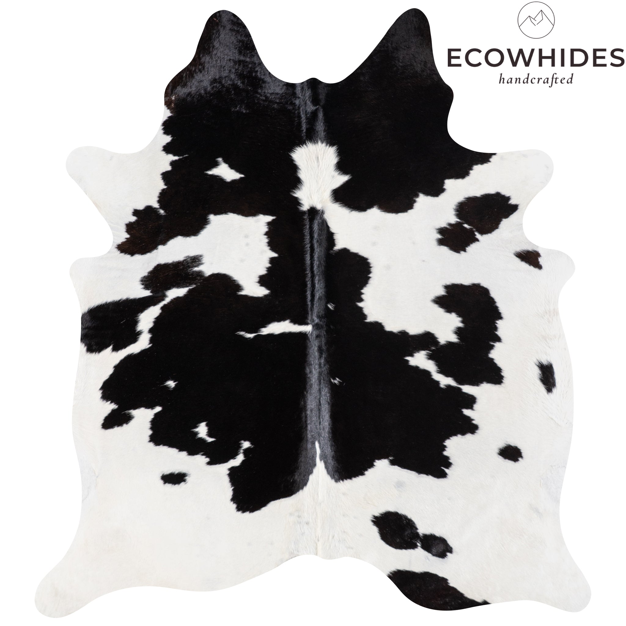 Brazilian Black and White Cowhide Rug Size 6'7" L x 6'0" W 5374, Stain Resistant Fur | eCowhides