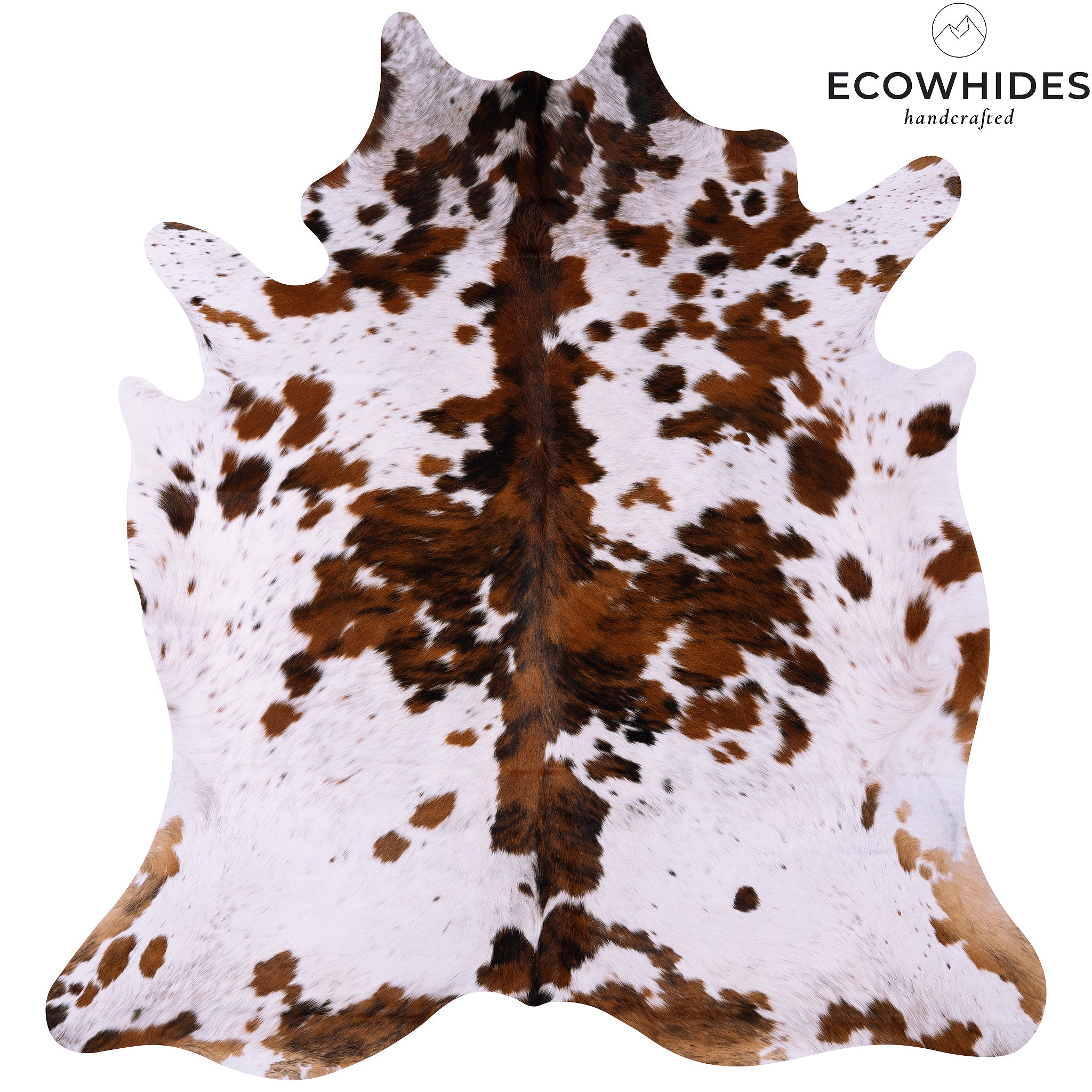 White Tricolor Cowhide Rug , Natural Suede Leather | eCowhides