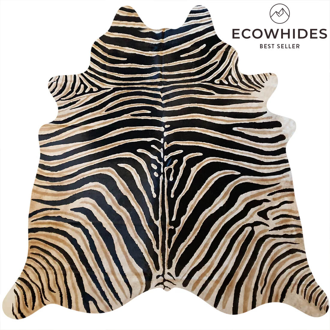 Zebra Safari Cowhide Rug , Natural Suede Leather | eCowhides | eCowhides