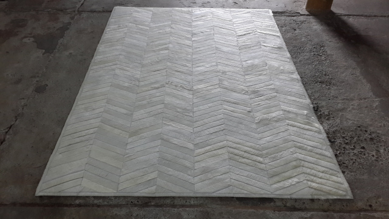Chevron Cowhide Rug , Anti-Slip Backing | eCowhides