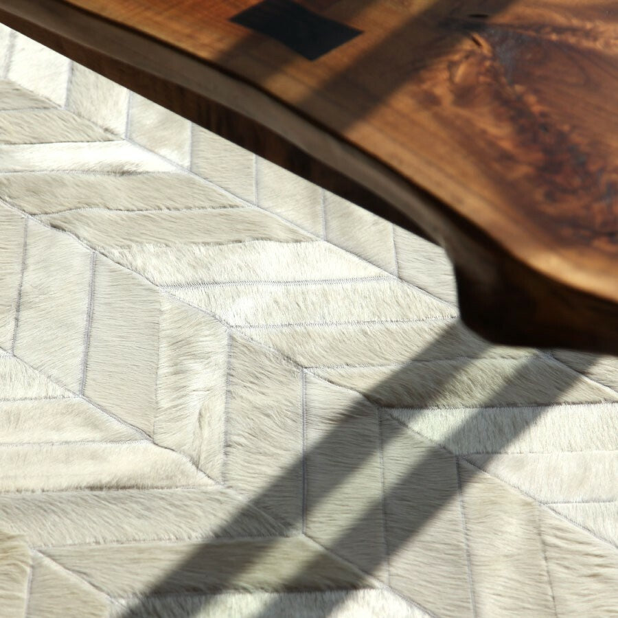 Chevron Cowhide Rug , Anti-Slip Backing | eCowhides