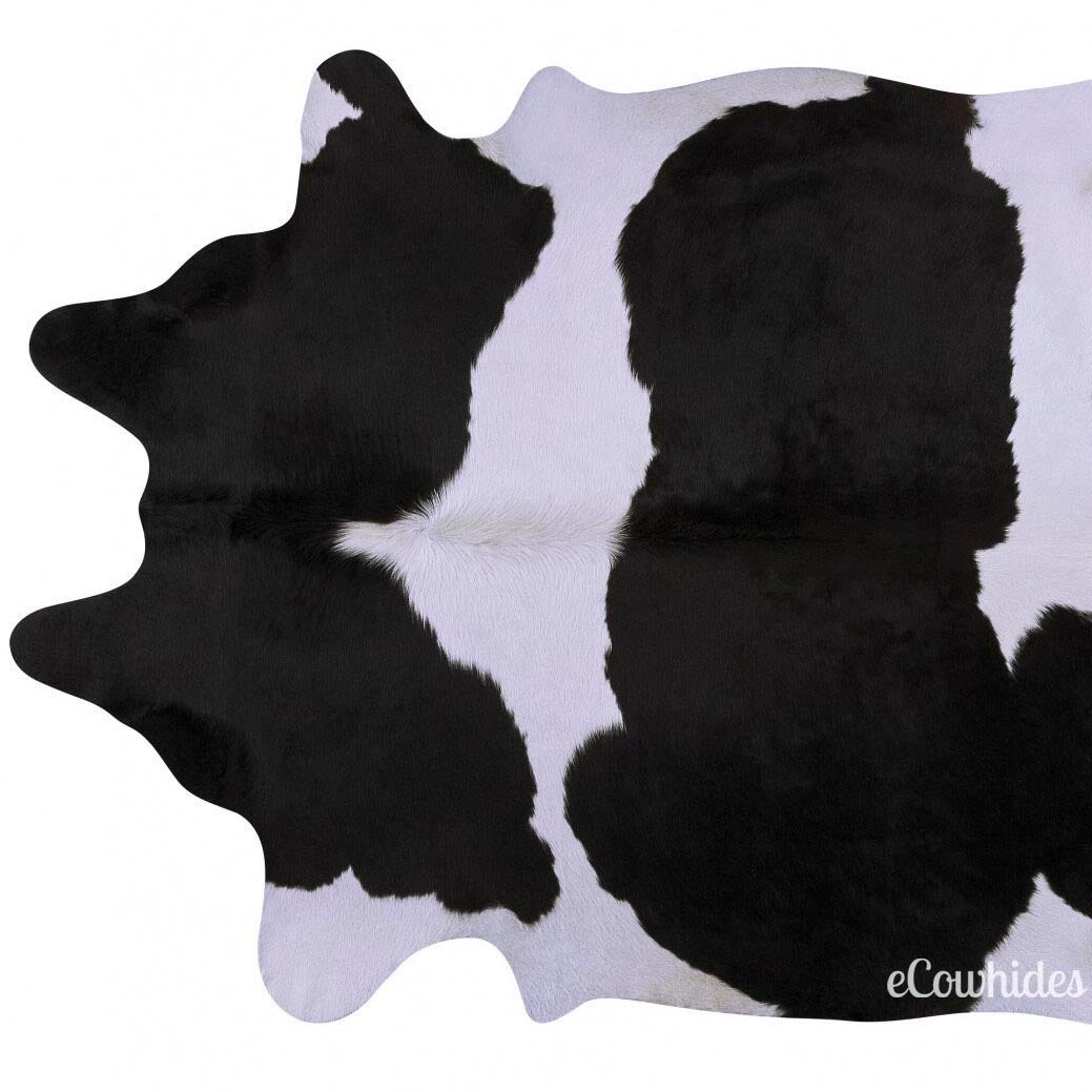Black And White Cowhide Rug , Natural Suede Leather | eCowhides