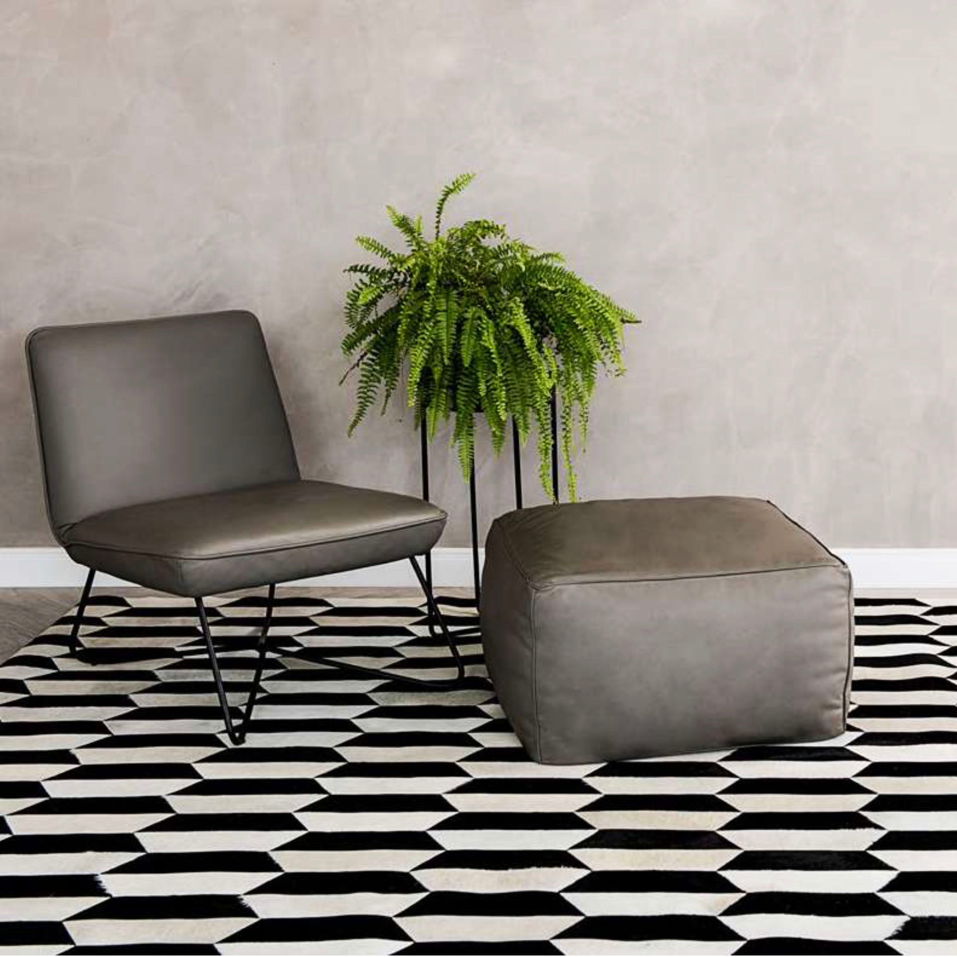 Figaro Black And White Patchwork Cowhide Rug , Anti-Slip Backing ...